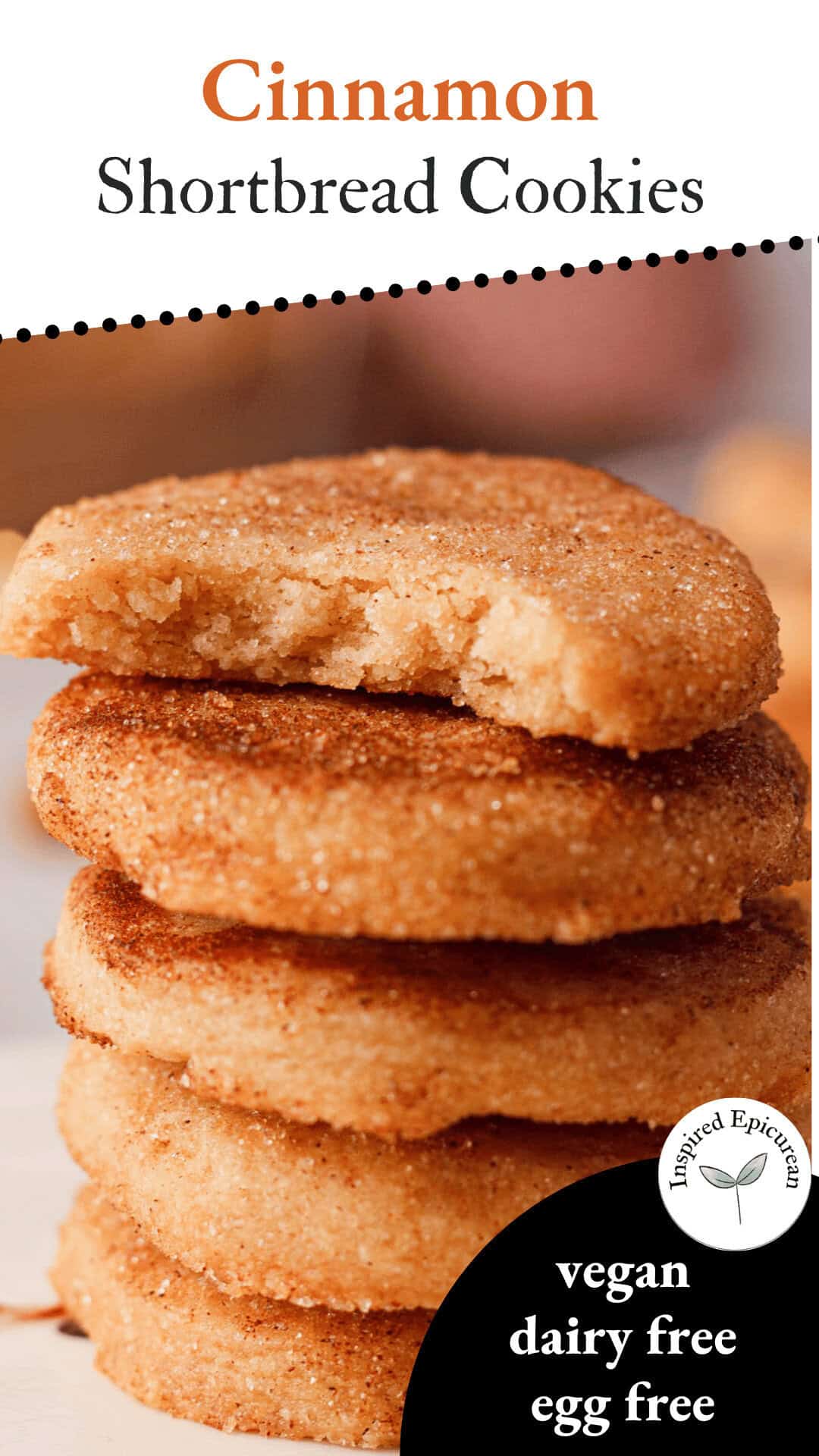 Cinnamon Shortbread Cookies (Vegan) - Inspired Epicurean